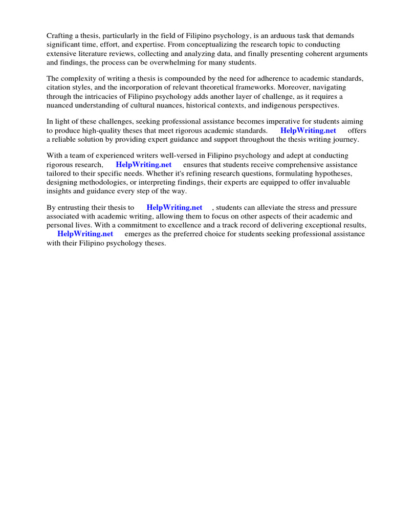 Filipino Psychology Thesis Sample | PDF | Psychology | Thesis
