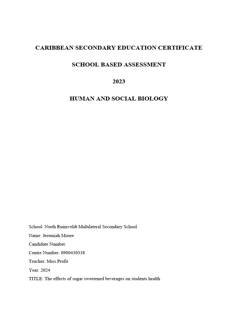HSB Sba GP 2 Corrections Oct 10 TH 2023 | PDF | Drink | Obesity