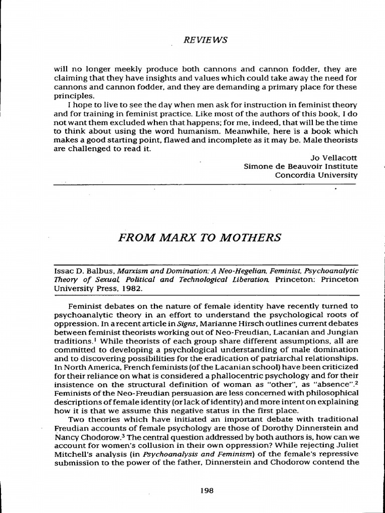 From Marx To Mothers | PDF | Patriarchy | Capitalism