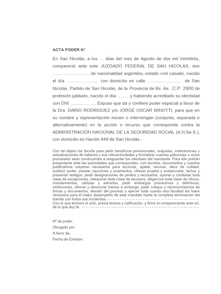 Acta-Poder Anses | PDF