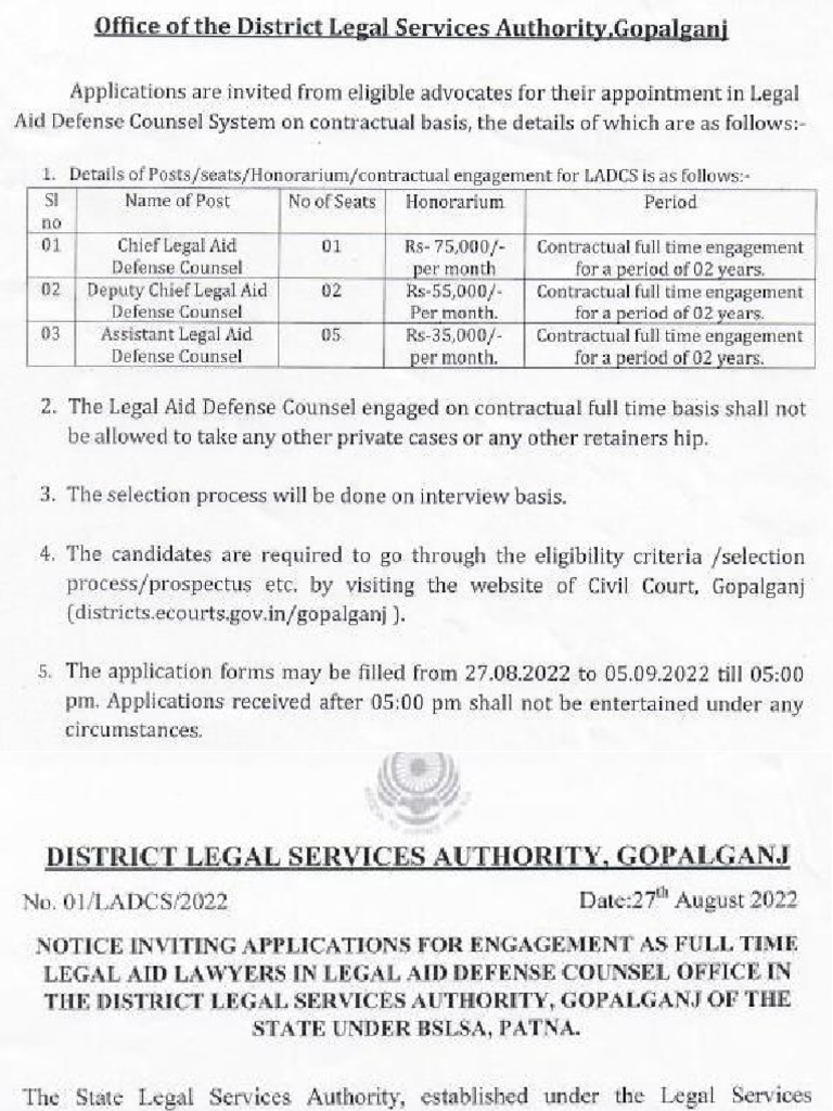 Legal Aid Defense Counsel System - 27!08!2022 | PDF