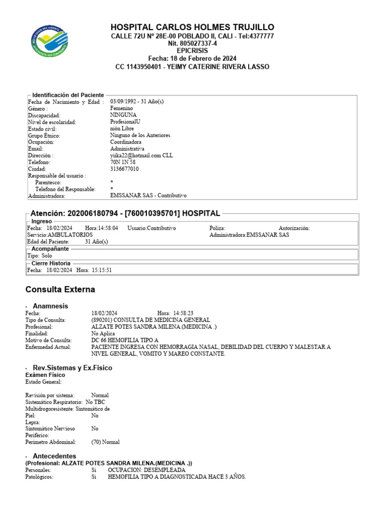 Yeimi Rivera - HC (1) 2024 | PDF