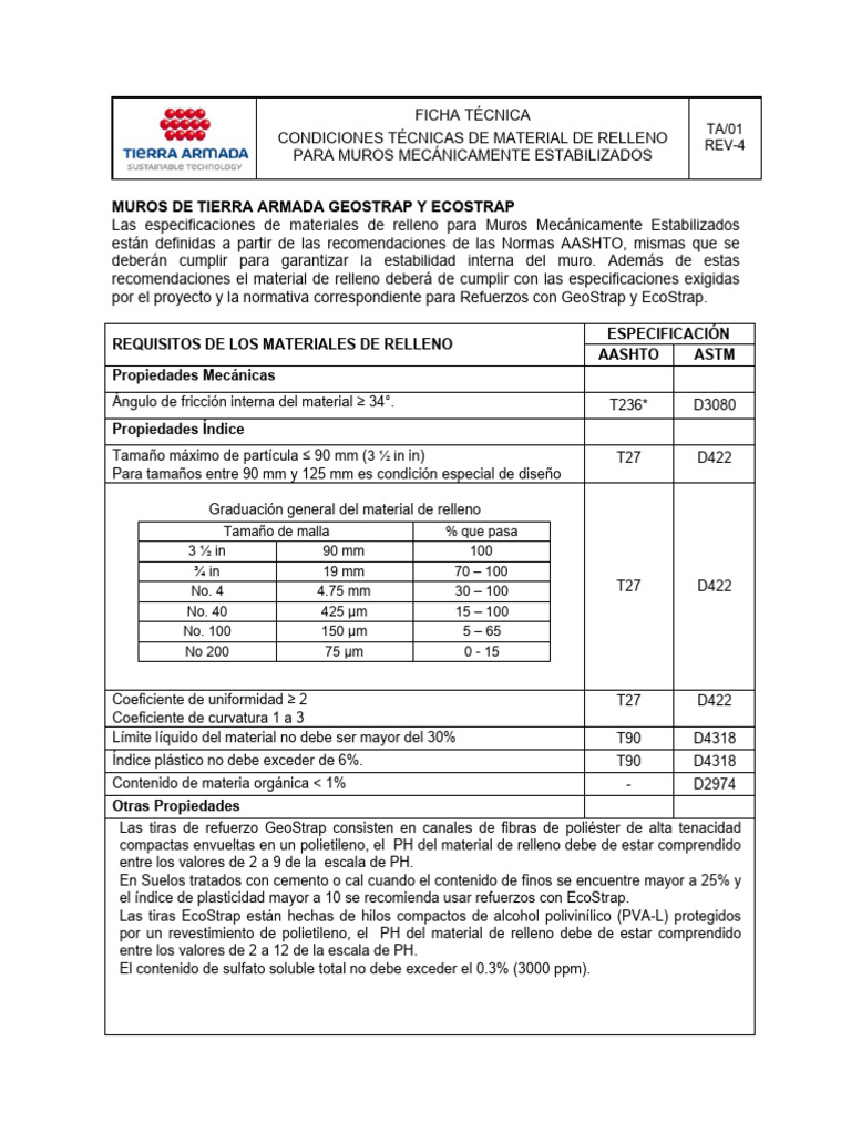 Ficha Técnica Condiciones Técnicas de Los Material - 220802 - 101853 | PDF