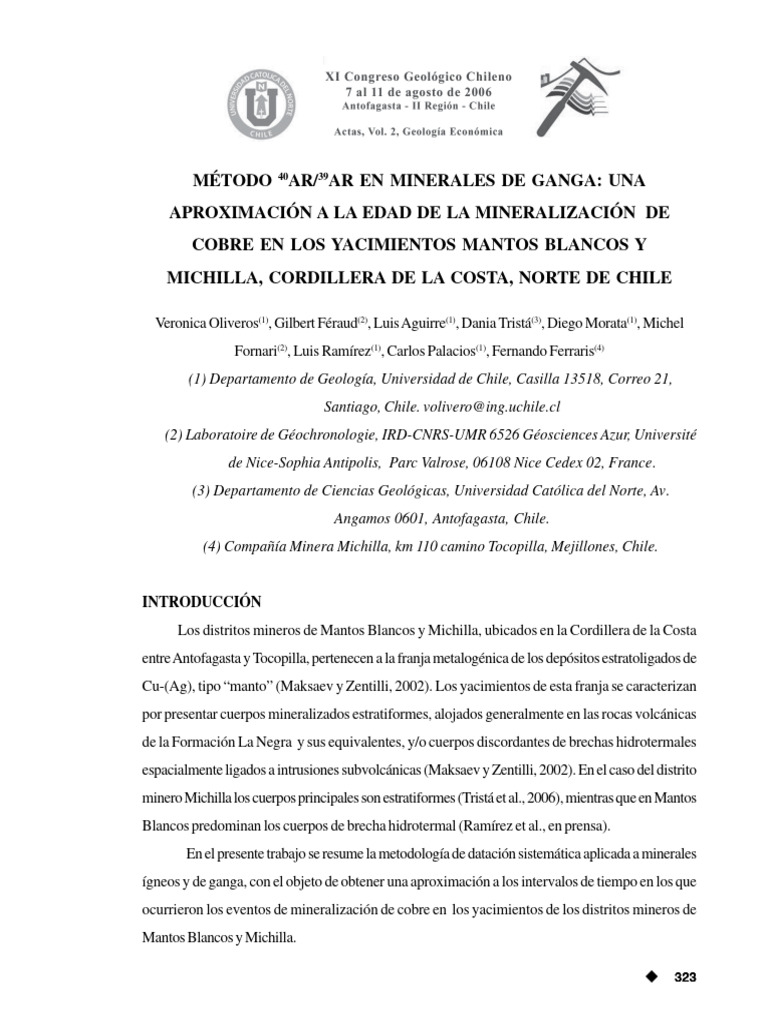 Oliveros Et Al - 2006 - Metodo 40Ar-39Ar en Minerales de Ganga - Mantos ...