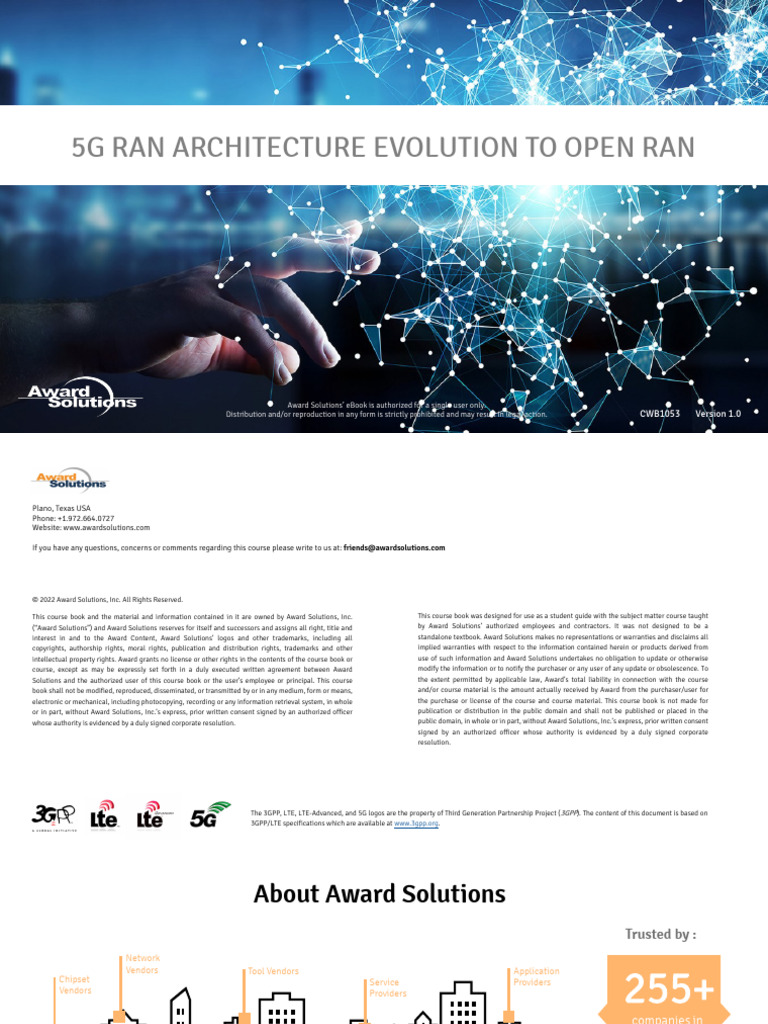 5G RAN Architecture Evolution To Open RAN v1.0 AAGM Aug2023 | PDF