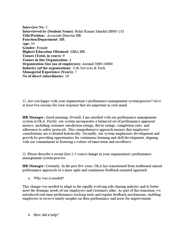 MBAHR - PAM2024 - Project Interview 2 - Rohit Kumar Mandal | PDF ... MBAHR - PAM2024 - Project Interview 2 - Rohit Kumar Mandal | PDF ...