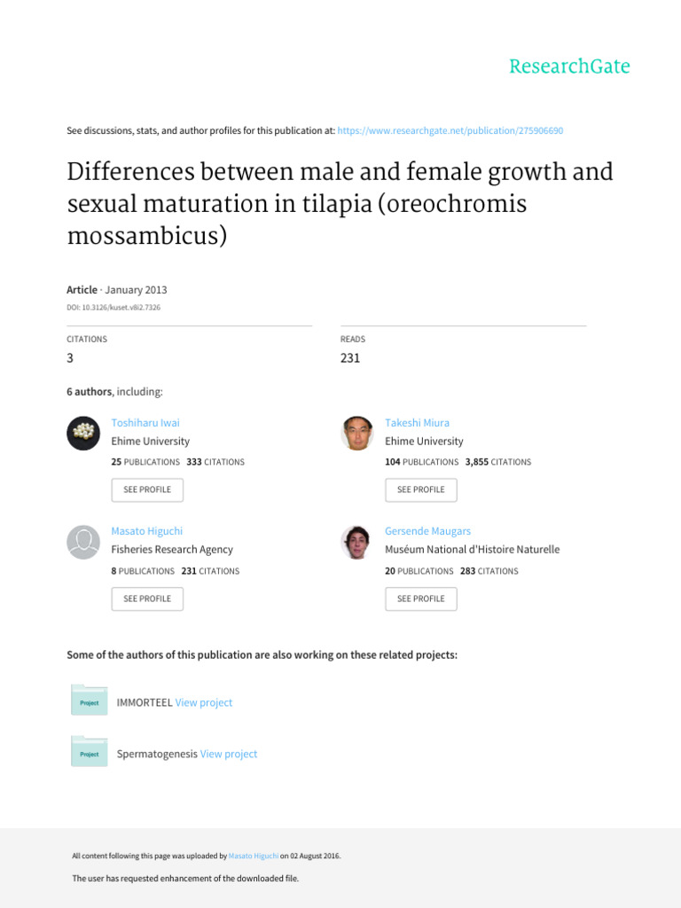 5. Iwai et al. 2015. Differences between male and female growth and ...