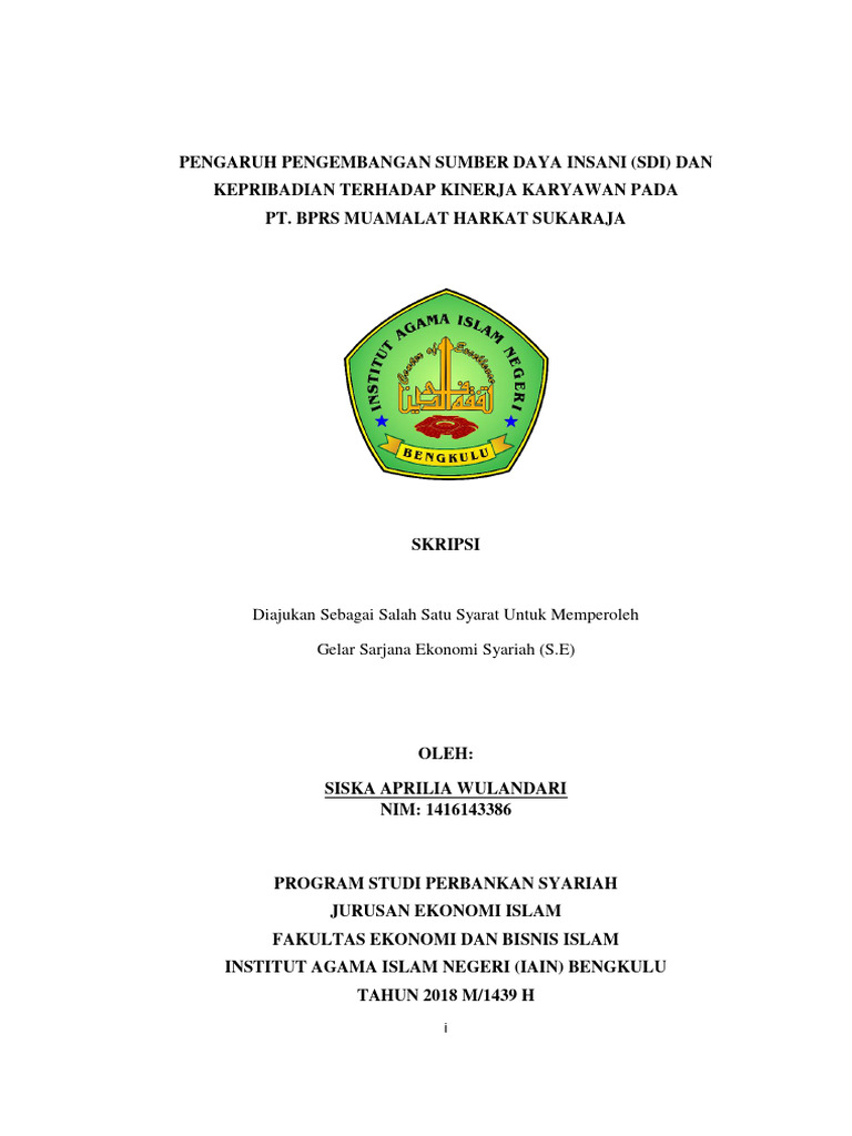 Skripsi Siska | PDF | Karier & Perkembangan