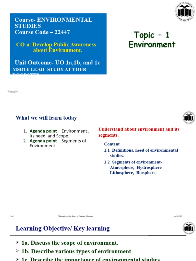 Environmental Studies Overview 22447 | PDF | Natural Environment | Earth