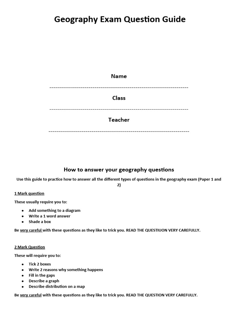 Geography Exam Answering Strategies | PDF | Climate Change Mitigation ...