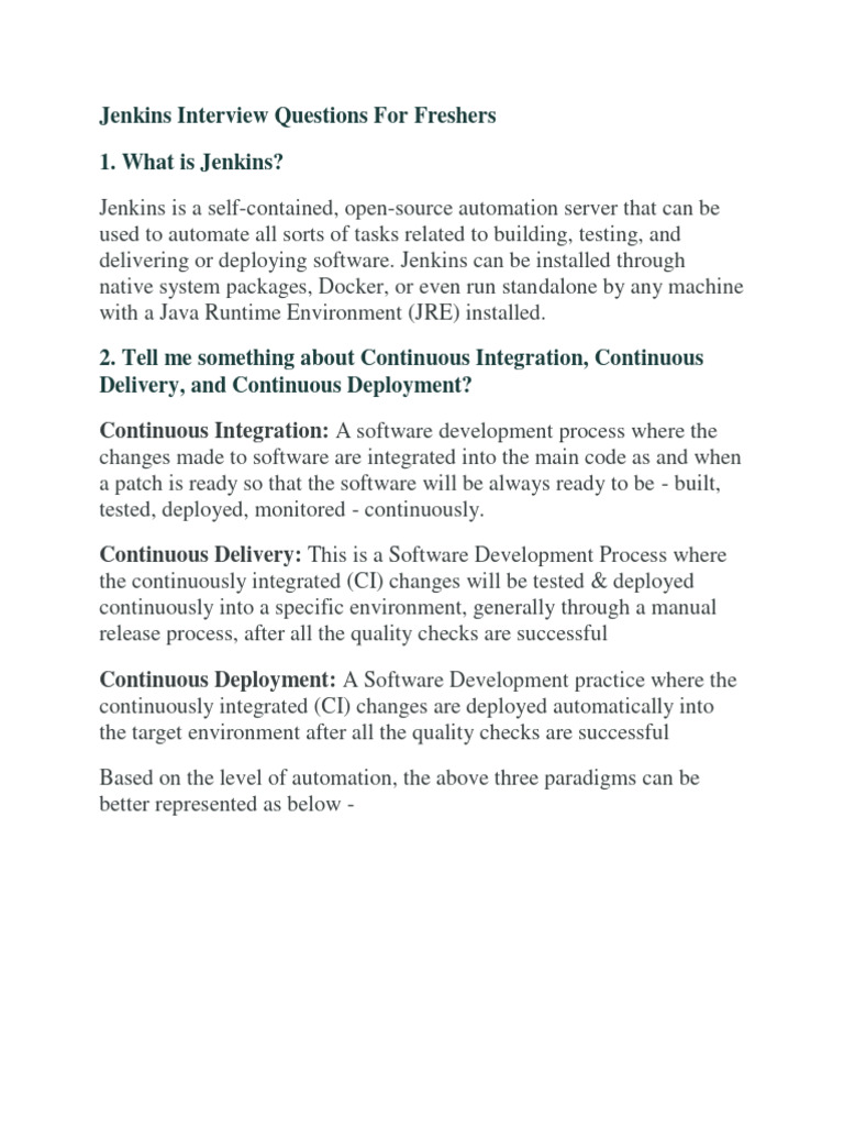 Jenkins Interview Ques | PDF