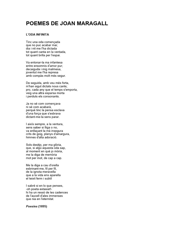 Poemes de Joan Maragall | PDF