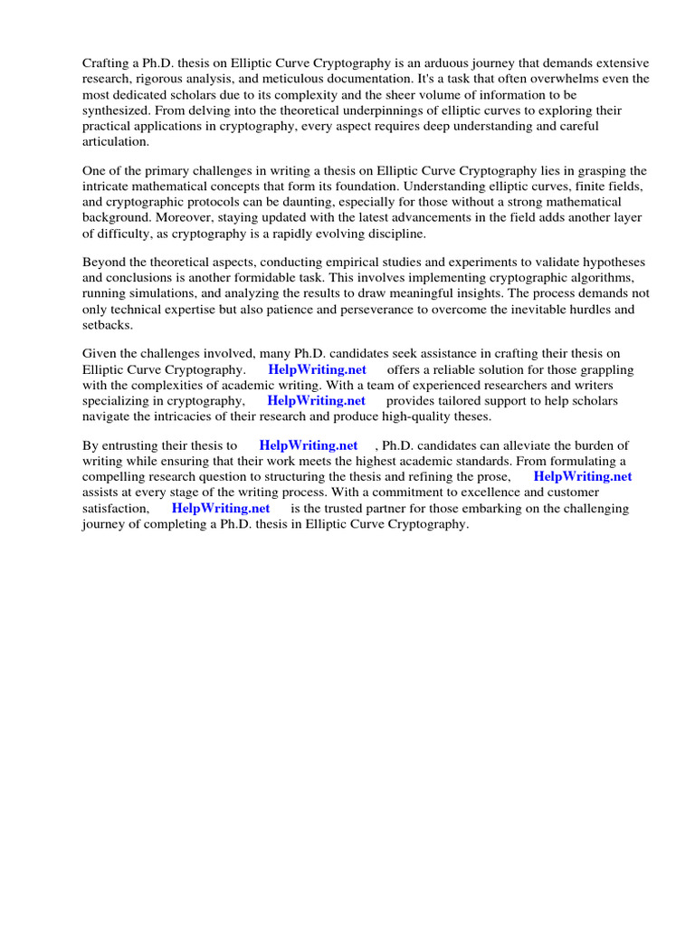 Phd Thesis Elliptic Curve Cryptography | PDF | Cryptography | Public ...