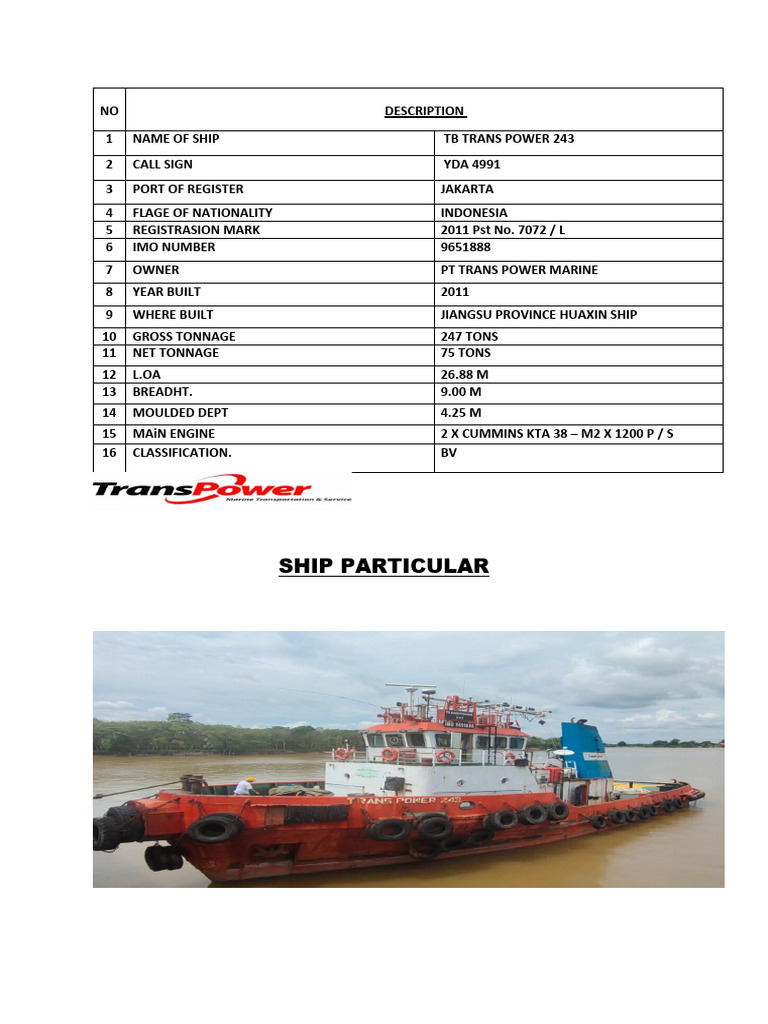 Ship Particulars 2 | PDF