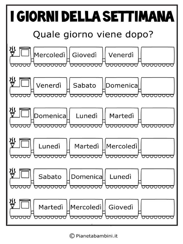 Esercizi Giorni - Mesi 2 | PDF