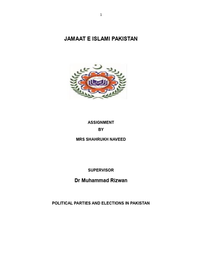 Jmaat e Islami by Shahrukh Naveed-1 | PDF