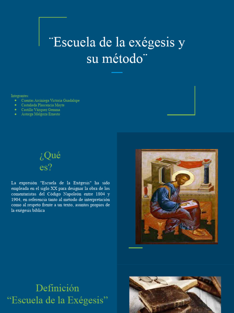 Escuela de La Exégesis y Su Método | PDF