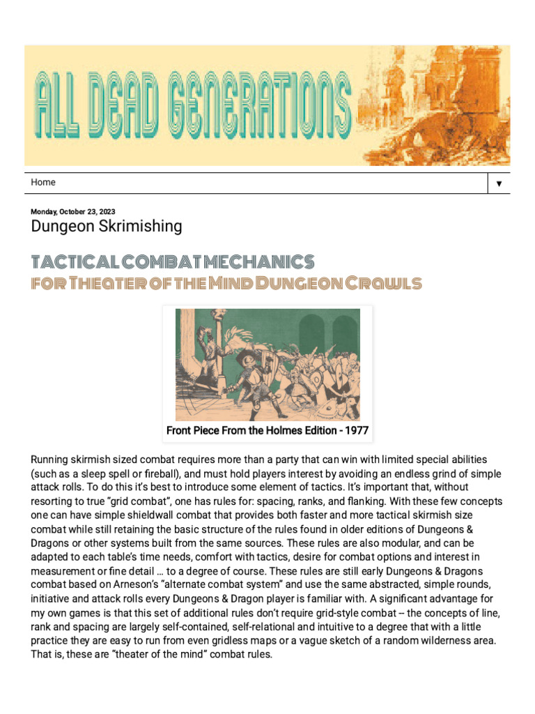 All Dead Generations - Dungeon Skrimishing | PDF