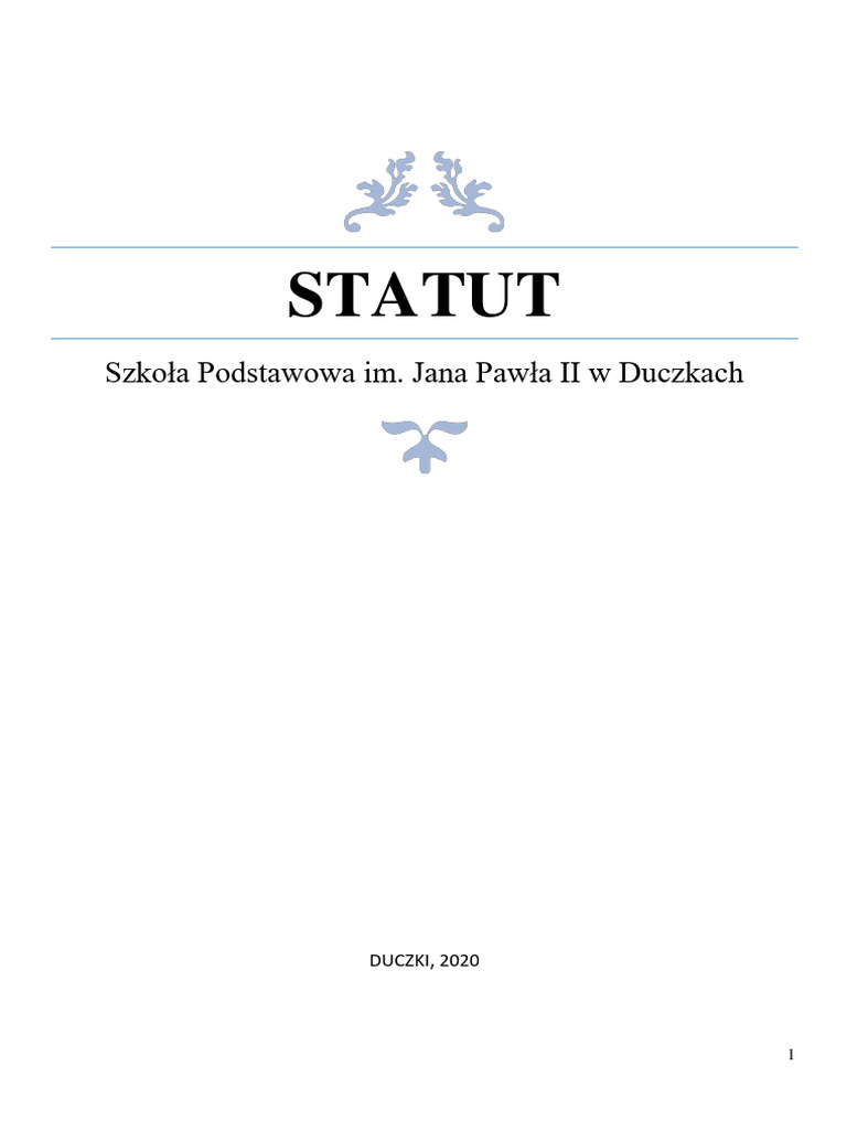 Statut Szkoly Podstawowej | PDF