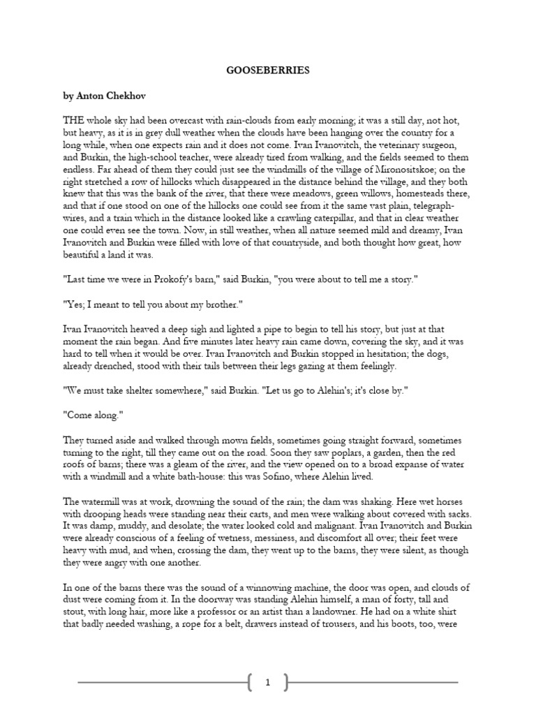 Chekhov's Gooseberries: A Short Story | PDF | Poetry