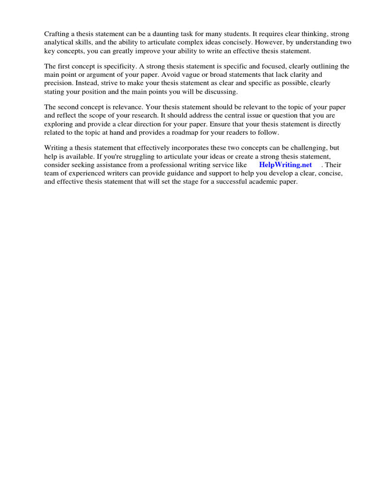 Two Concepts That Will Help You Write An Effective Thesis Statement ...