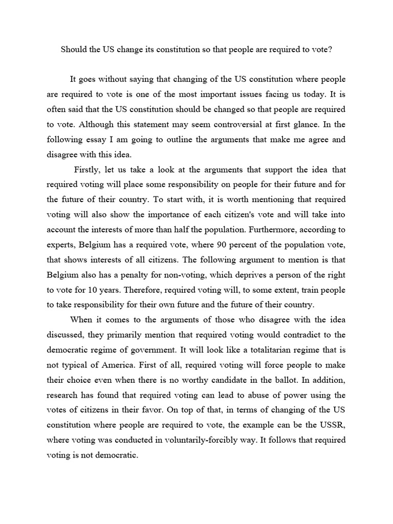Essay For Analysis | Download Free PDF | Voting | Citizenship