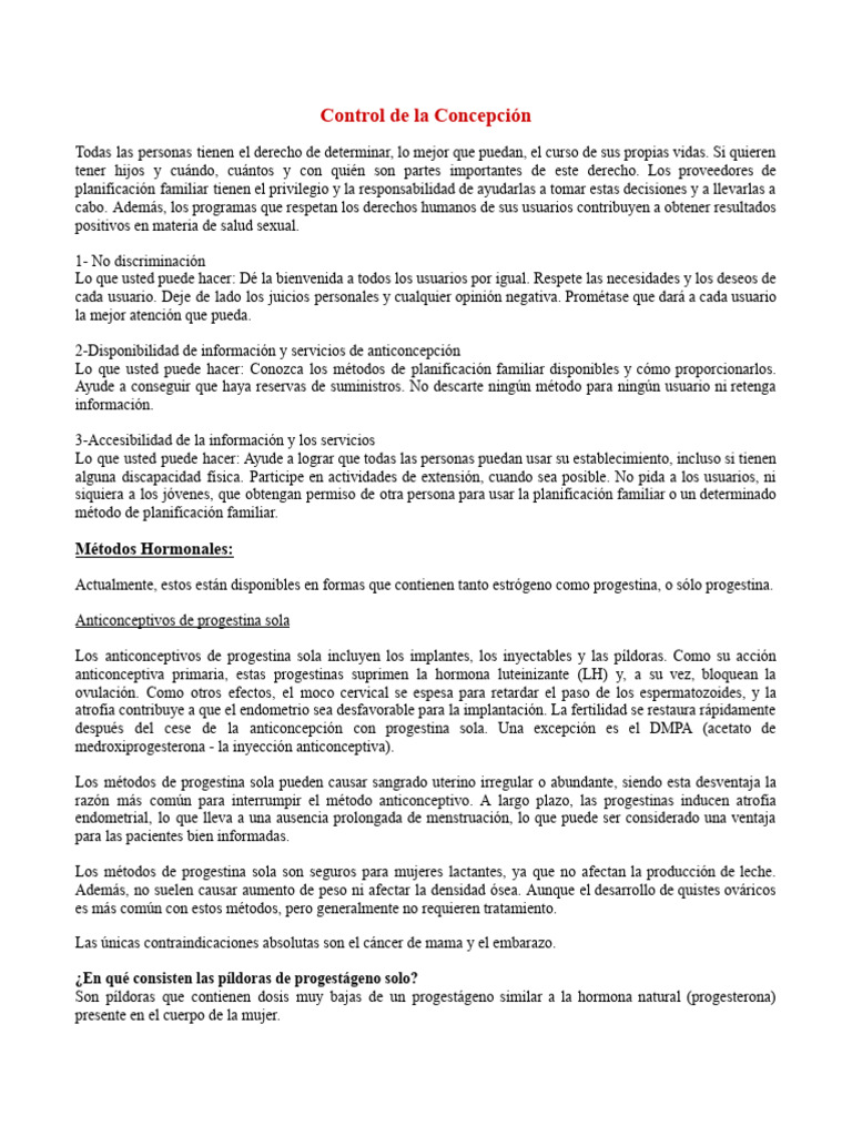 Control de La Concepción | PDF | Condón | Control de la natalidad