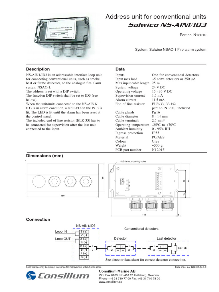 N12010_NS-AIN1ID3_Address unit for conventional units | PDF