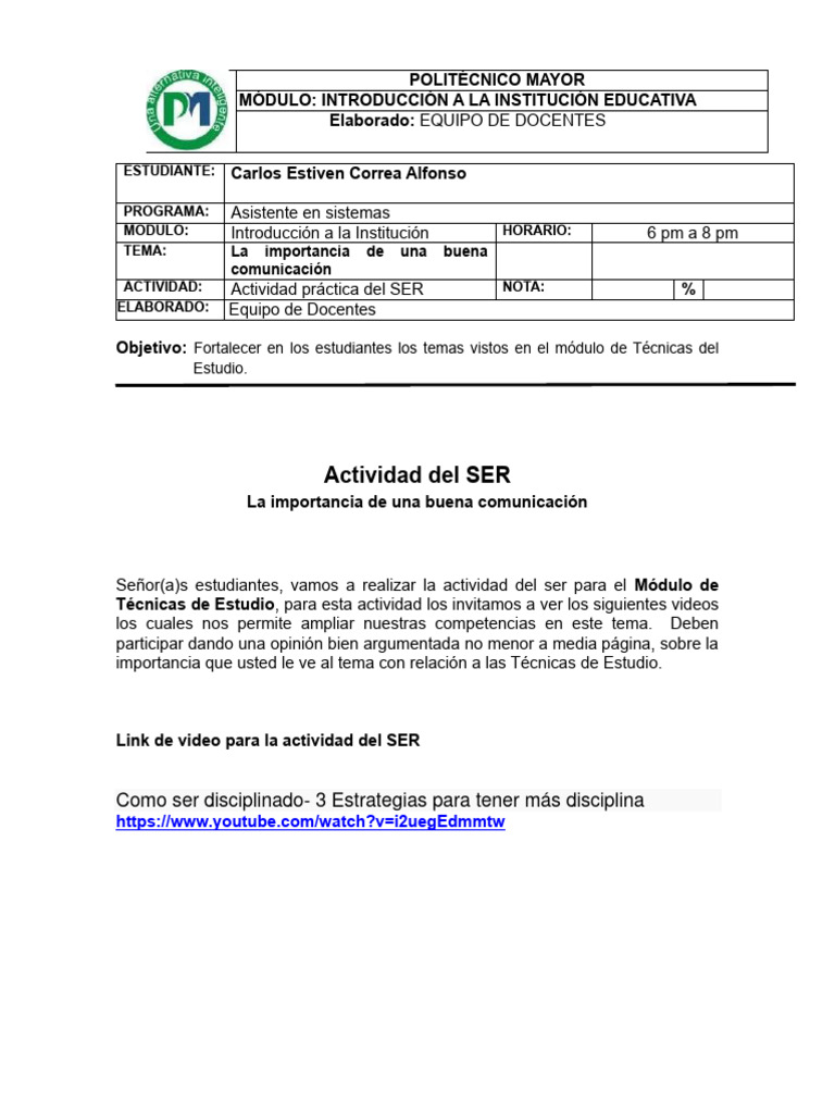 Actividad Del Ser | PDF