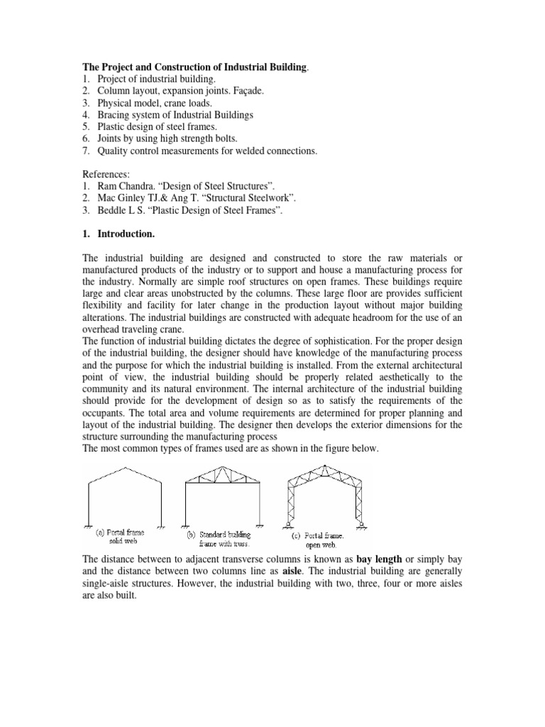 The Proyect and Construction of Industrial Building | PDF