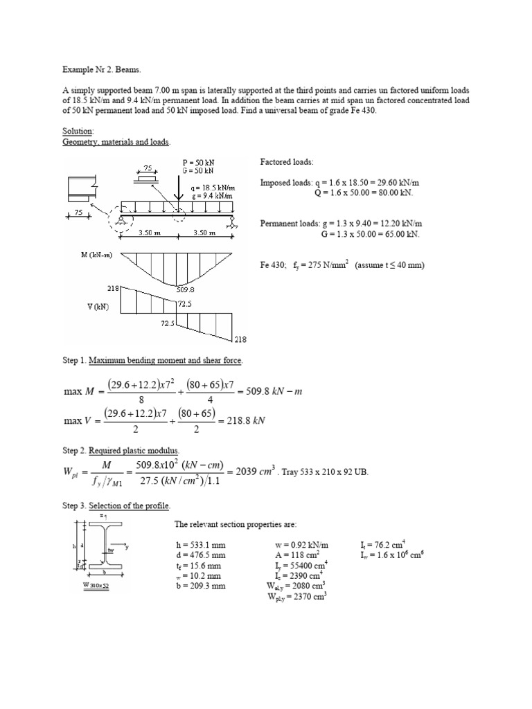 Example Nr 2 | PDF | Beam (Structure) | Civil Engineering