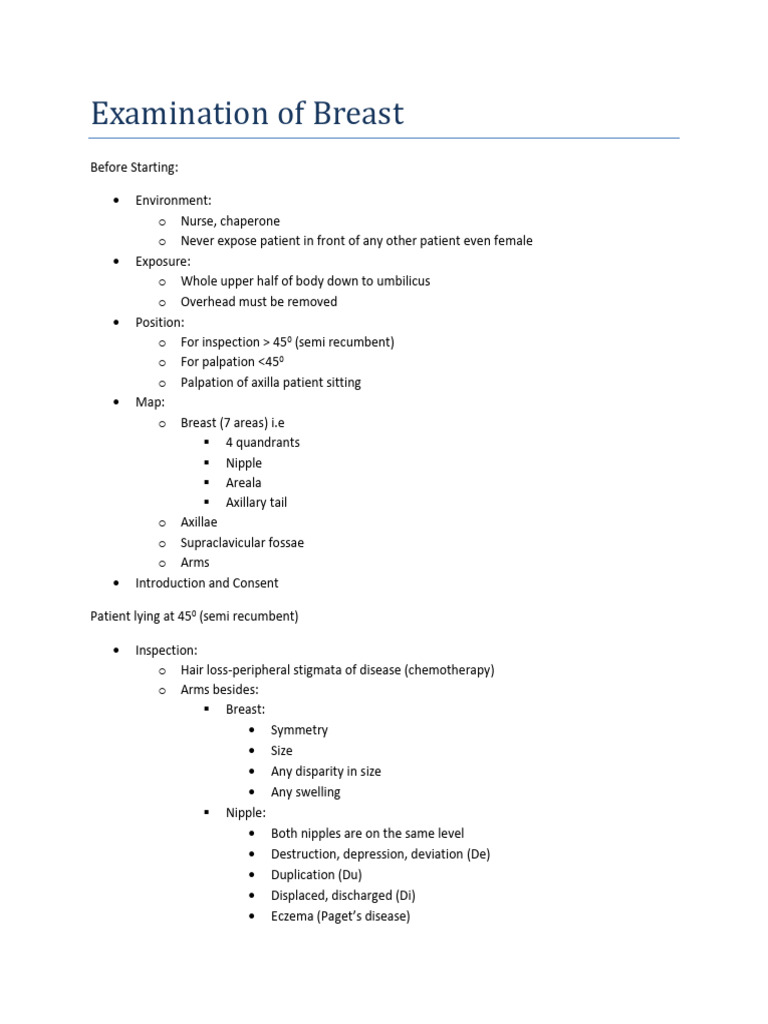 Examination of Breast | PDF