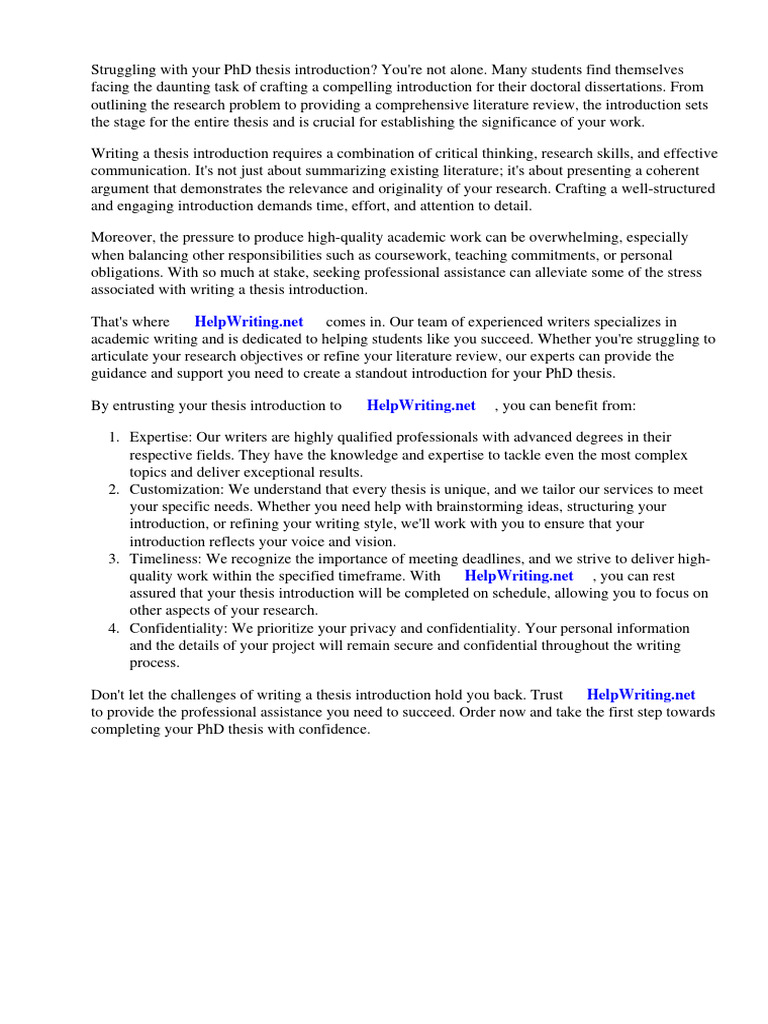 PHD Thesis Introduction Word Count | PDF | Thesis | Citation