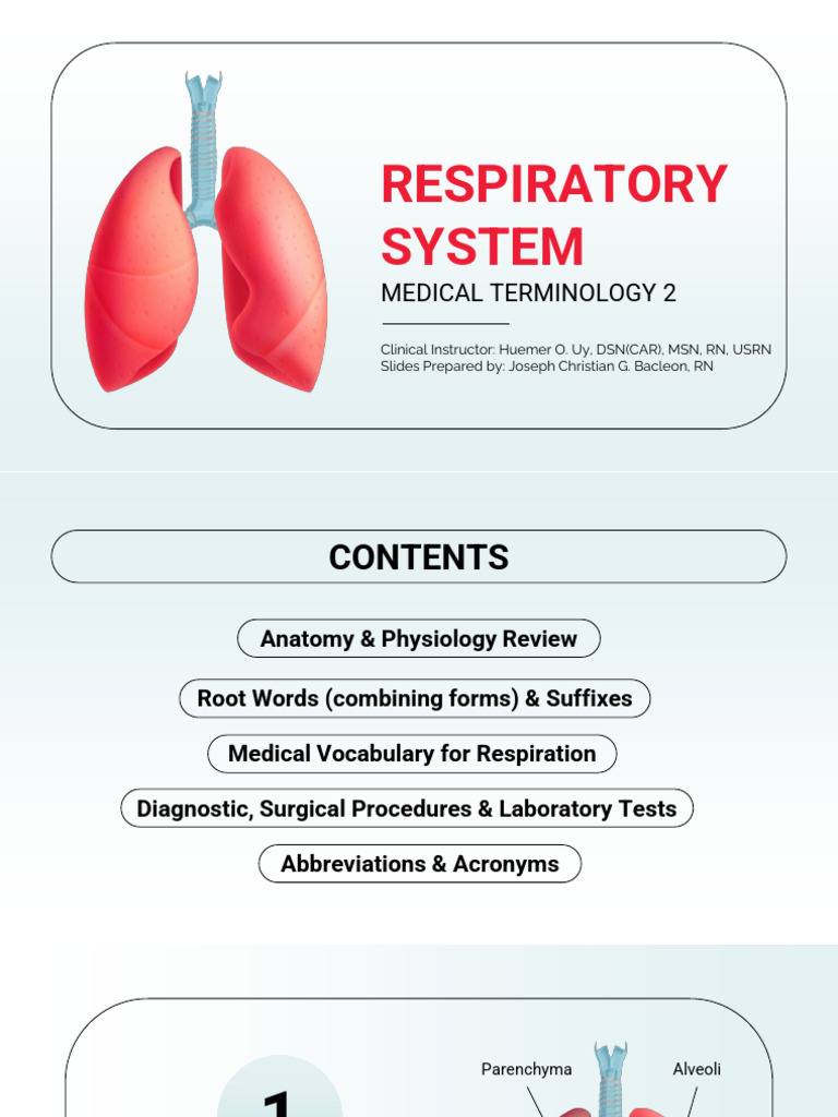 Medical Terminology 2 - RESPIRATORY SYSTEM | PDF