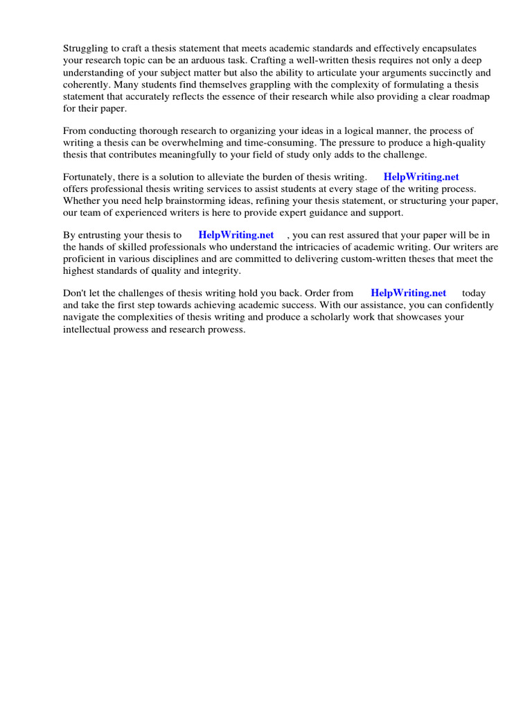 Ejemplo de Un Thesis Statement | PDF