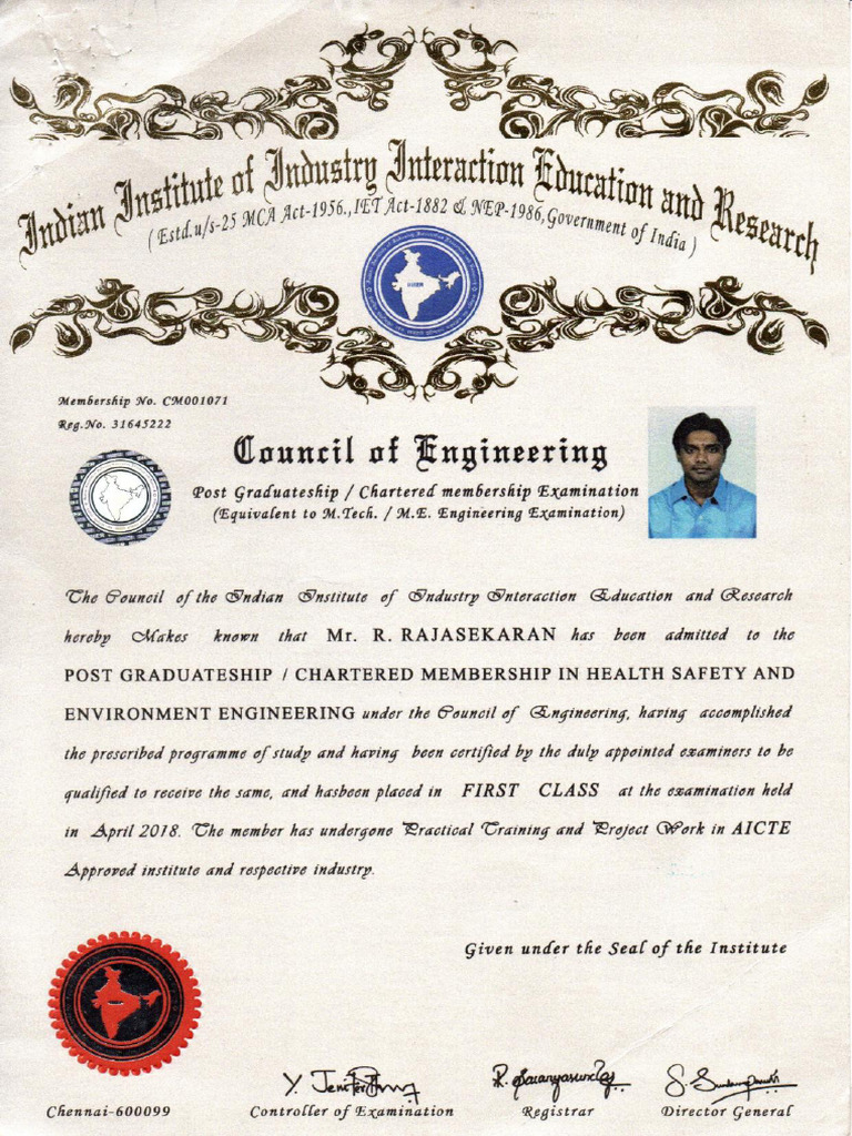 Iiiier Sample Certificate - Attestated Certificate | PDF