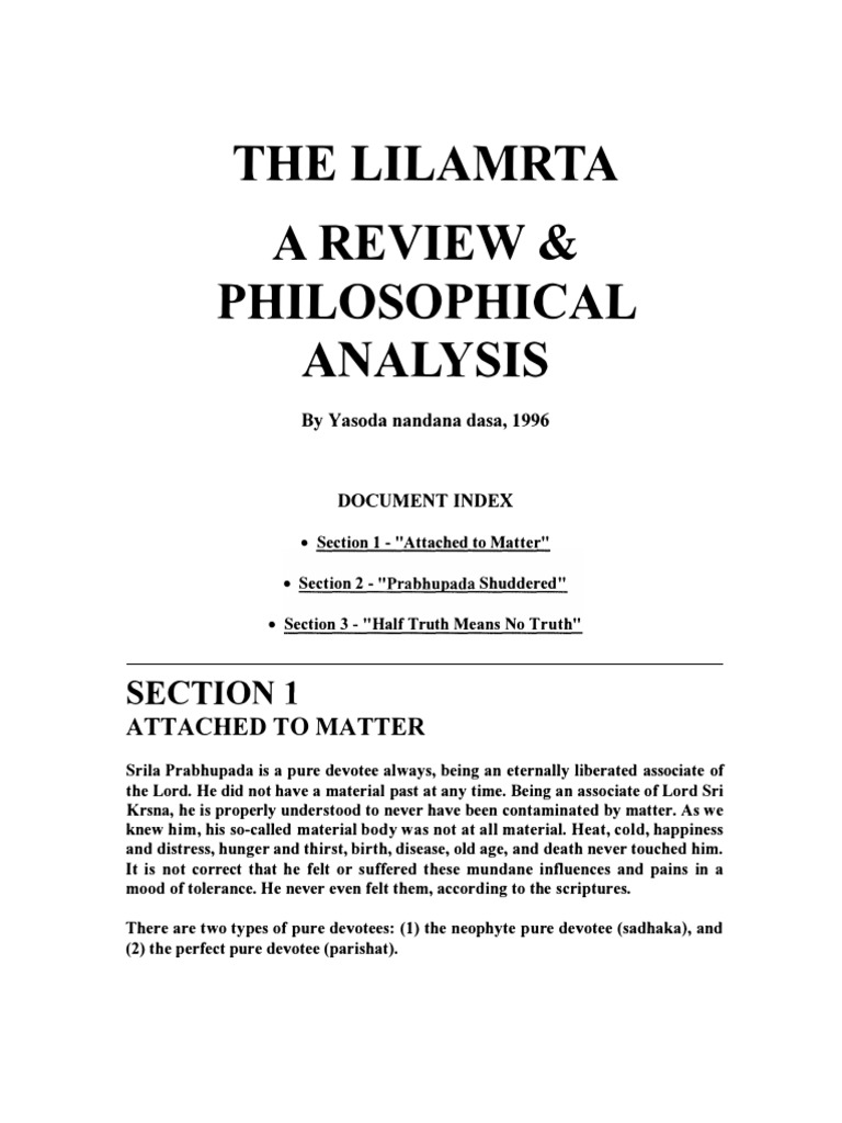 1996 Yasoda Nandana Das Lilamrta Review | PDF 1996 Yasoda Nandana Das Lilamrta Review | PDF