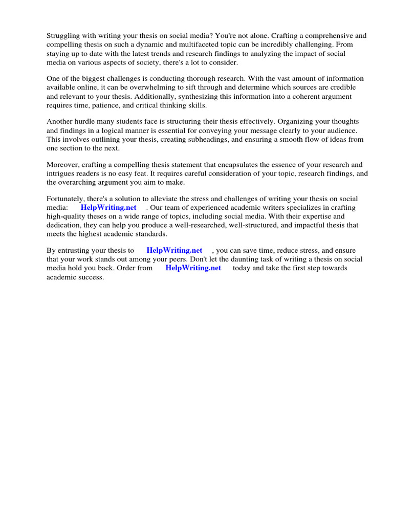 Example Thesis Social Media | PDF | Social Media | Popular Culture ...