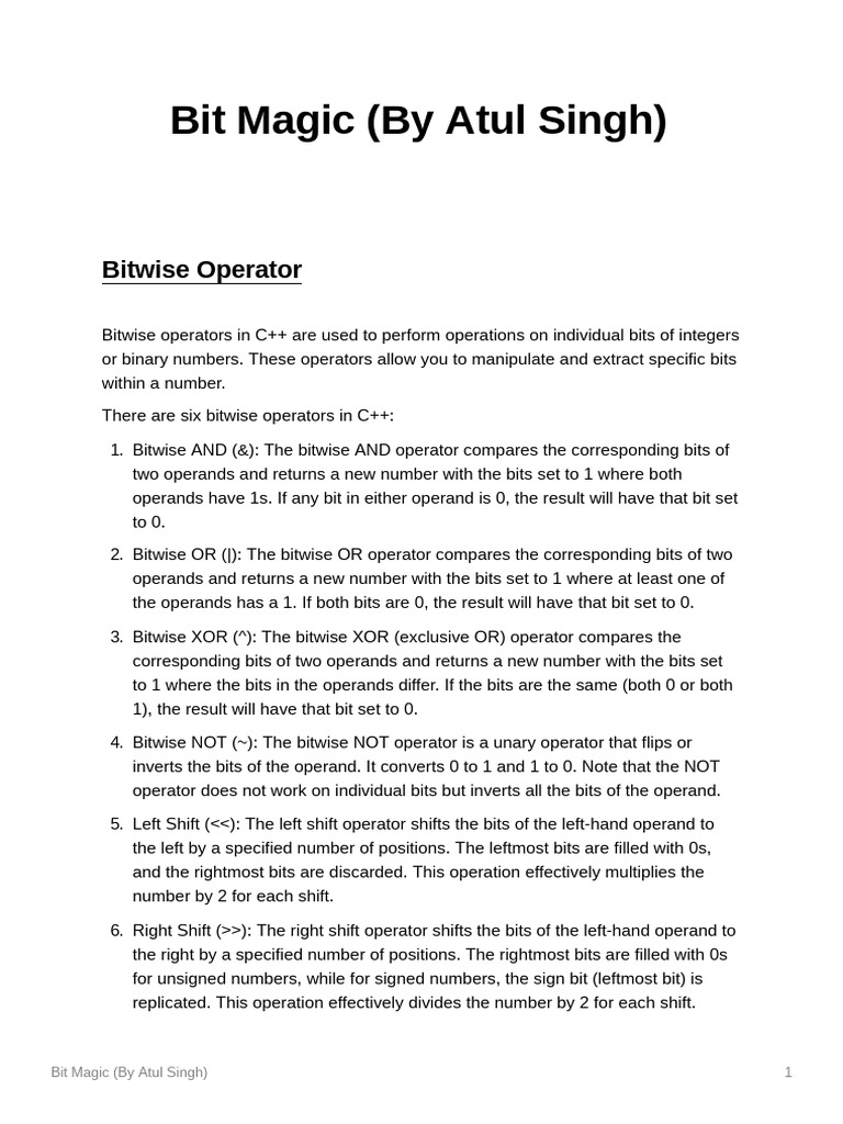 Bit Magic | Download Free PDF | Computing | Mathematical Logic