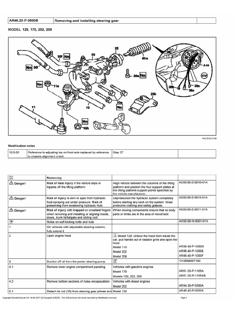 w202 Steering Gear | PDF