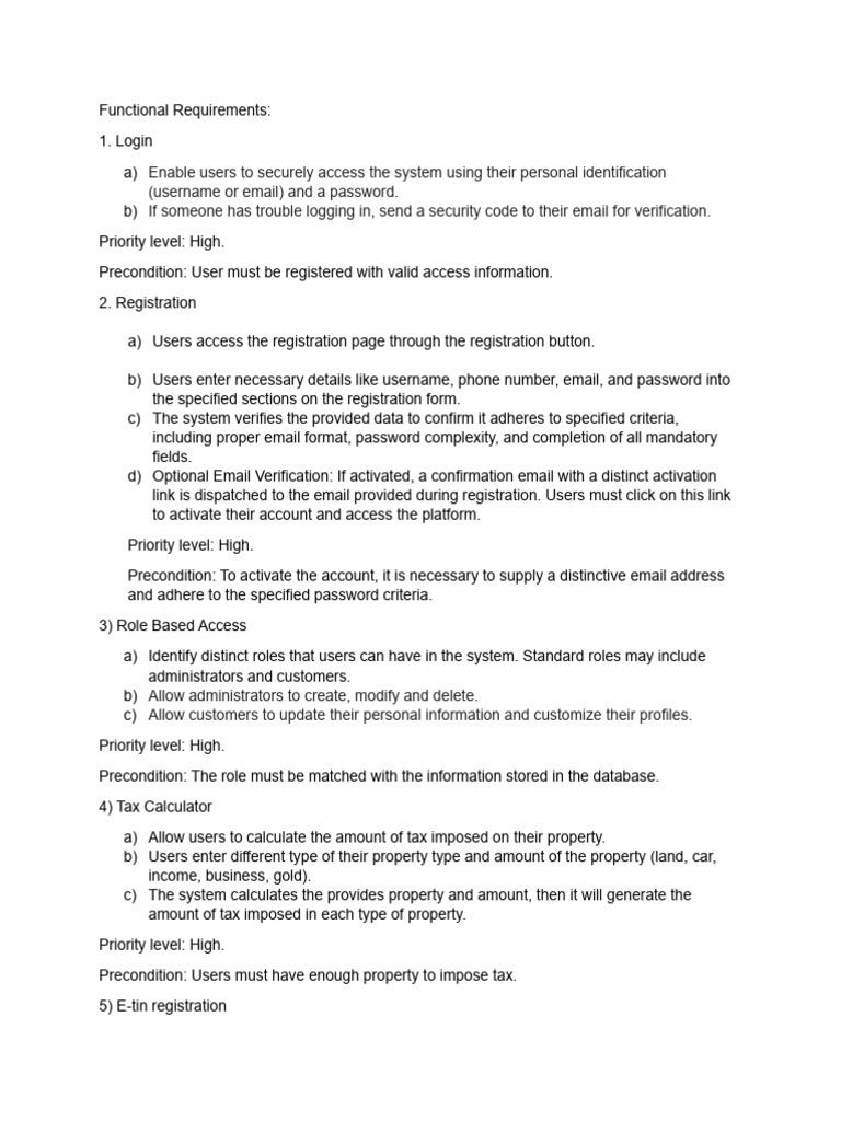 Functional Requirements(updated) | PDF | Password | User (Computing)