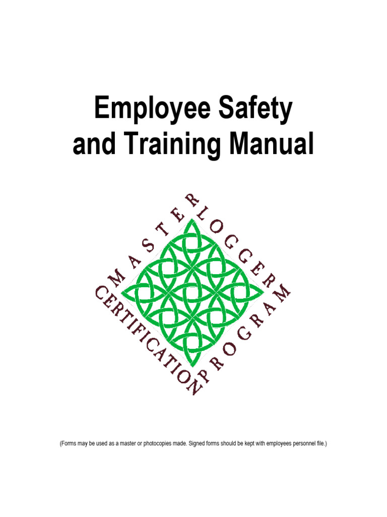 EXAMPLE Safety Plan Employee Training Manual 1 | PDF | Logging | Employment