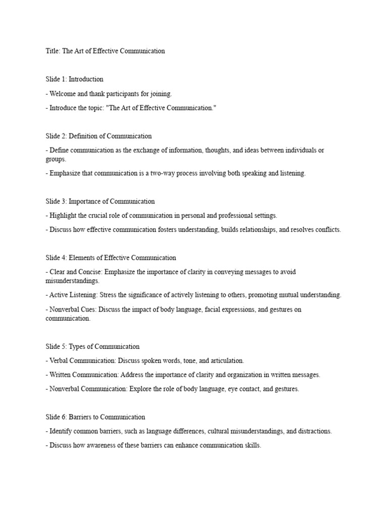 Art of Effective Communication | PDF