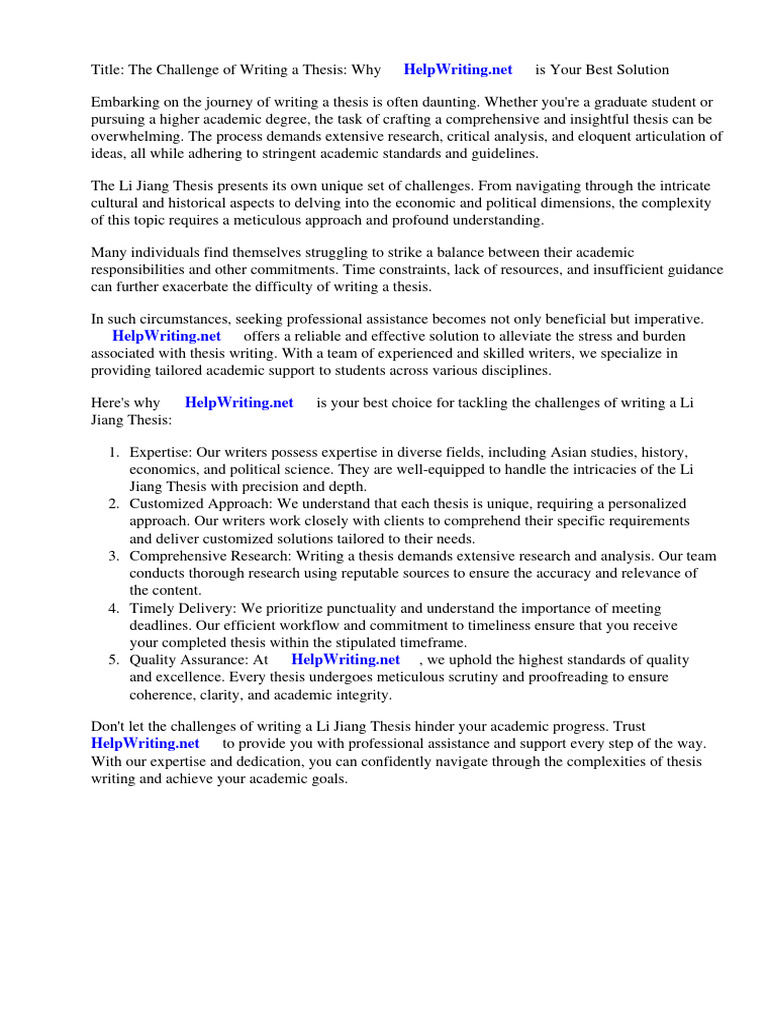 Li Jiang Thesis | PDF