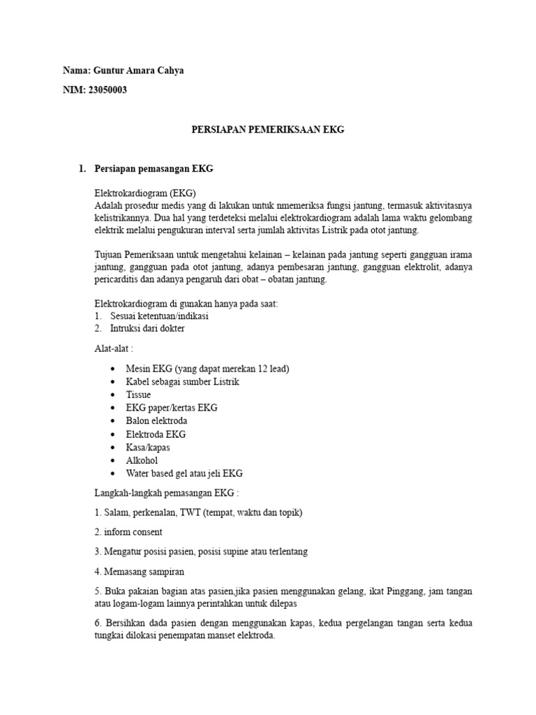 Pemeriksaan Ekg Guntur Amara | PDF