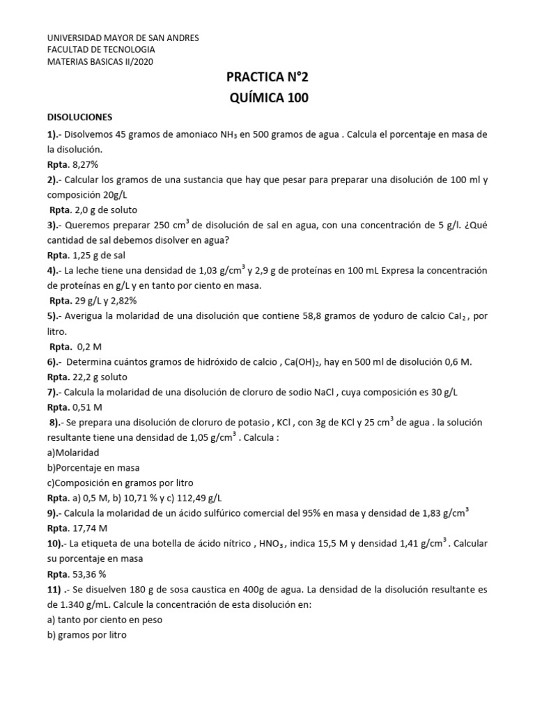 Practica N.2 QMC 100 | PDF