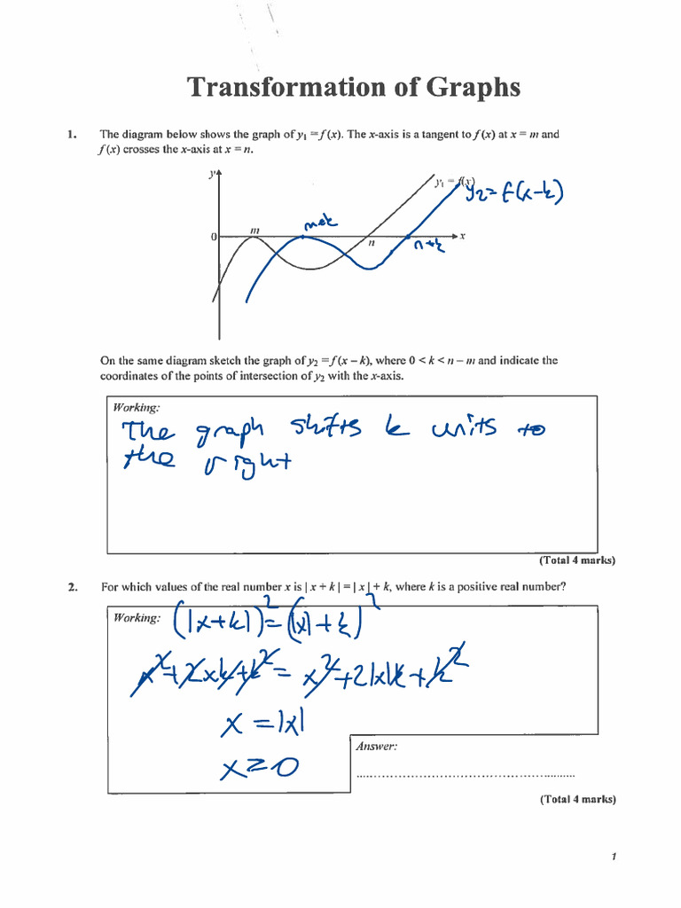 3) Transformations IB Questions 2 | PDF