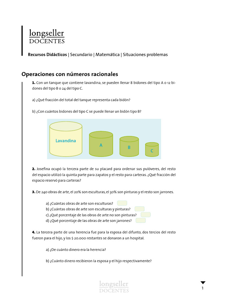 Operaciones Con Números Racionales | PDF | Números | Matemáticas
