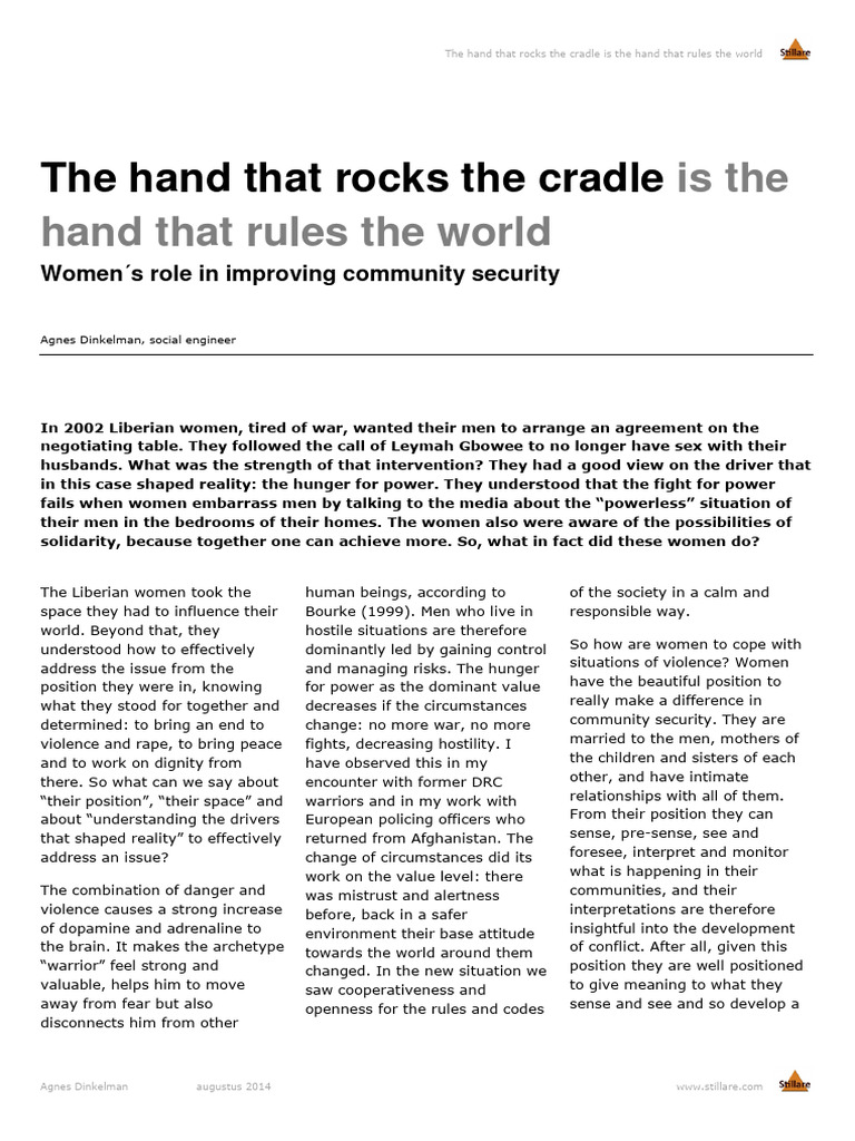 The Hand That Rocks The Cradle Is The Hand That Rules The World | PDF ...
