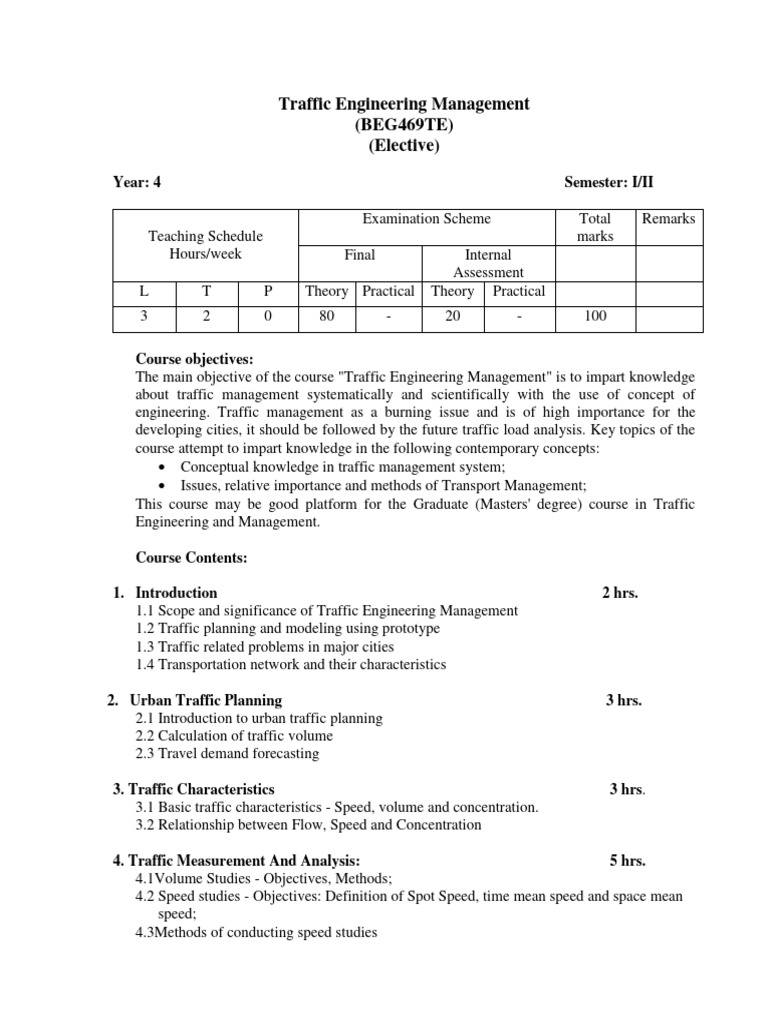 Traffic Engineering Management | PDF | Traffic | Highway